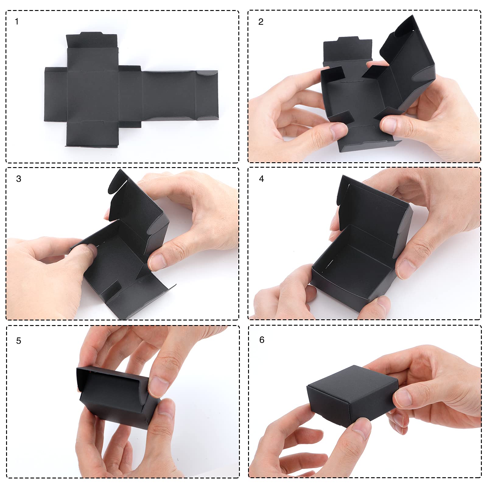 Sdootjewelry Ring Boxes Bulk, 1.57’’ × 1.57’’ × 0.98’’ Kraft Gift Boxes, 100 Pack Small Gift Boxes Bulk, Jewelry Gift Boxes Bulk Wholesale, Black