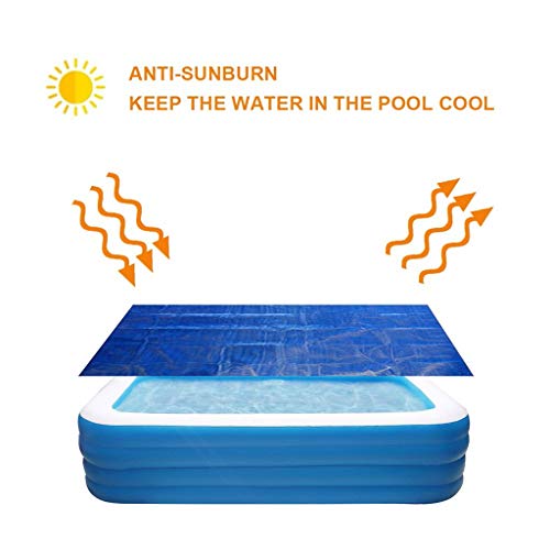 Cover Family for Swimming Pool Pools Garden Paddling Outdoor Rectangle Swimming Float Pool Sit (Blue, One Size)