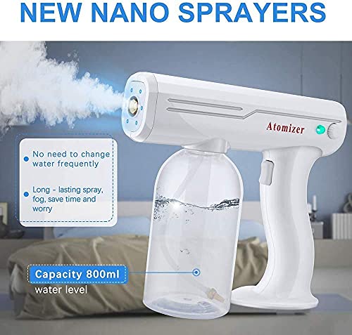 BerlinVV Handheld Sprayer Fogger Machine 0-20Μm Cordless Fogger Machine Disinfectant,Handheld USB Rechargeable ULV Electric Sprayer Nano Atomizer,Suitable for Home Office School Garden Outdoor