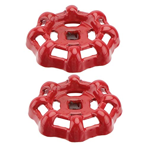 Hemoton Shutoff Valve Hand Wheel 2pcs Metal Outside Faucet Hose Bib Replacement Square Broach Round Wheel Handle 7x7cm Round Wheel Handle