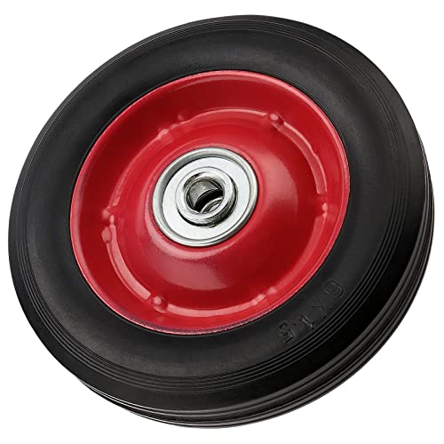 PINGEUI 4 PCS 6 Inch Solid Rubber Tire, Flat Free Solid Rubber Wheels, Hand Truck Replacement Wheels, 1/2-Inch Axle Hole, 176 lbs Max Load-Bearing Capacity