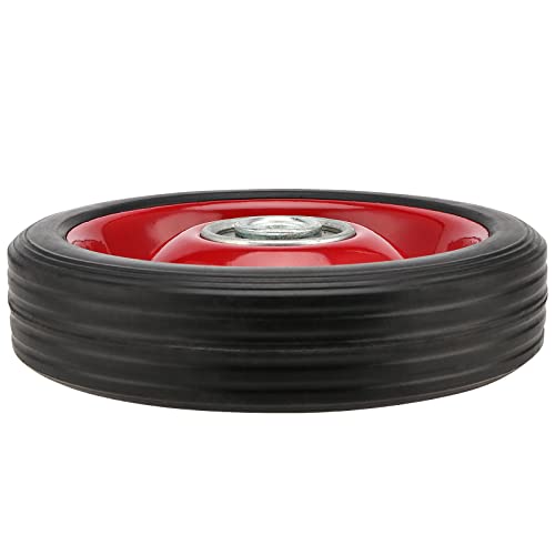 PINGEUI 4 PCS 6 Inch Solid Rubber Tire, Flat Free Solid Rubber Wheels, Hand Truck Replacement Wheels, 1/2-Inch Axle Hole, 176 lbs Max Load-Bearing Capacity