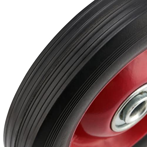 PINGEUI 4 PCS 6 Inch Solid Rubber Tire, Flat Free Solid Rubber Wheels, Hand Truck Replacement Wheels, 1/2-Inch Axle Hole, 176 lbs Max Load-Bearing Capacity