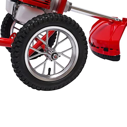 Lidhujnk 1.8KW 49cc Air-Cooled Two-Stroke Gasoline Lawn Mower Hand-Pull Cutter Trimmer, Hedge Trimmer, Grass Trimmer, and Brush Cutter for Yard, Garden
