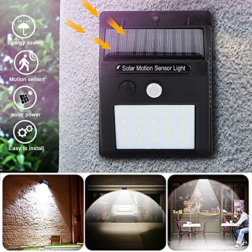 YI LIGHTING - Solar Security Lights Solar Motion Sensor Lights Wireless Waterproof for Wall Fence Garden (4-Pack)