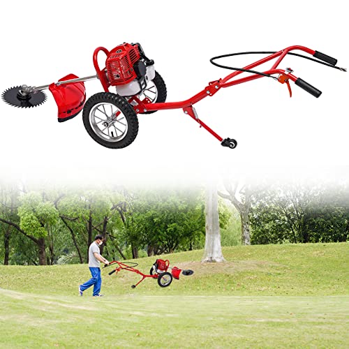 Lidhujnk 1.8KW 49cc Air-Cooled Two-Stroke Gasoline Lawn Mower Hand-Pull Cutter Trimmer, Hedge Trimmer, Grass Trimmer, and Brush Cutter for Yard, Garden