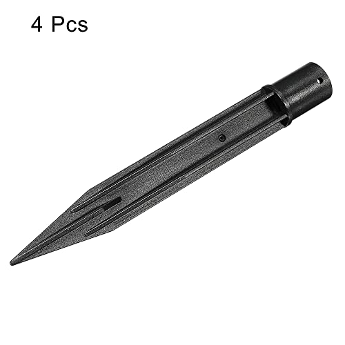 MECCANIXITY Solar Light Spikes,18x150mm Ground Stakes for Garden Pathway Landscape Lamps, ABS Plastic Black, Pack of 4