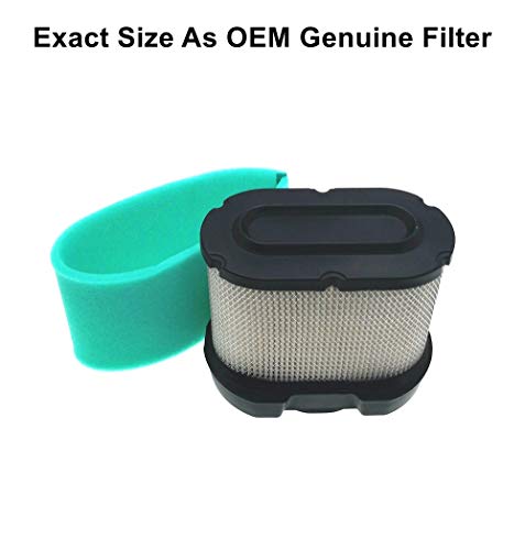MOWFILL 792105 Air Filter Replace for Briggs Stratton 276890, 4233, 5405, 5405H, 5405K, 593240, 798748 OEM Air Cleaner Cartridge with 792303 Pre Filter Fits Lawn Mower Air Cleaner Element