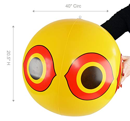 Home-X Scare Birds Away, Garden Protection from Animals, Scarecrows for Garden, Set of 3, Each 40" D x 20.5" H, Yellow