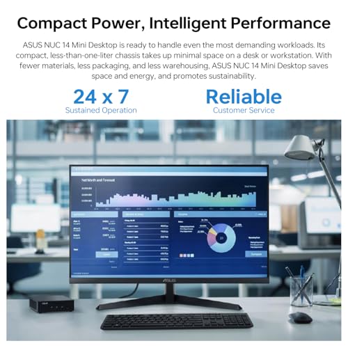 ASUS NUC 14 Pro Mini PC, Intel 6-Core Processor(Up to 4.7 GHz), 16GB DDR5 RAM, 2TB SSD, HDMI 2.1 Dual 4K Display, 2.5G Ethernet, 2X Thunderbolt 4, Wi-Fi 6 & Bluetooth, Windows 11 Pro, Black