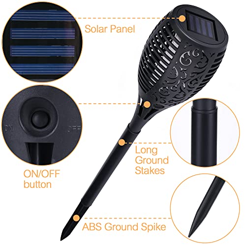 Solar Lights Outdoor, 34 LED Torch Light with Flickering Flames Decoration Lighting Auto On/Off, Waterproof Solar Torches for Garden Landscape Yard and Patio