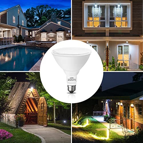 LOXYEE PAR38 LED Outdoor Flood Light Bulbs 2 Pack,20W(200W Equivalent) E26 Base Flood Light Bulbs,5000K Daylight 1800 Lumens LED Flood Light for Outdoor Garden,Garage,Yards,Non-Dimmable