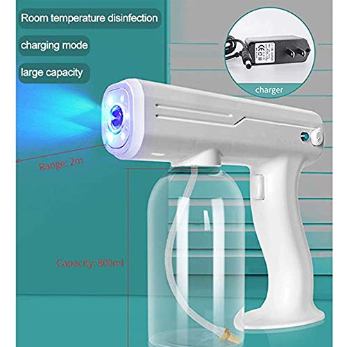 Blue Light Nano Atomizer, Cordless Electric Sprayer Handheld Rechargeable Large Capacity Fogger Machine for Home, Garden, Car, Office Outdoor Indoor(800ML)