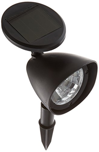 Solar Powered Lights (Set of 4)- LED Outdoor Stake Spotlight Fixture for Gardens, Pathways, and Patios by Pure Garden, Black