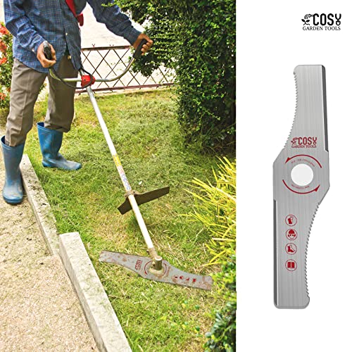 Steel Brush Cutter 2 Teeth, Mulching Brushcutter 12 inch SK85 Carbide Steel Double Sided Weed Eater Sting Trimmer Blade, Universal fit Arbor 1“(25.4mm), Thicknen 2.2mm