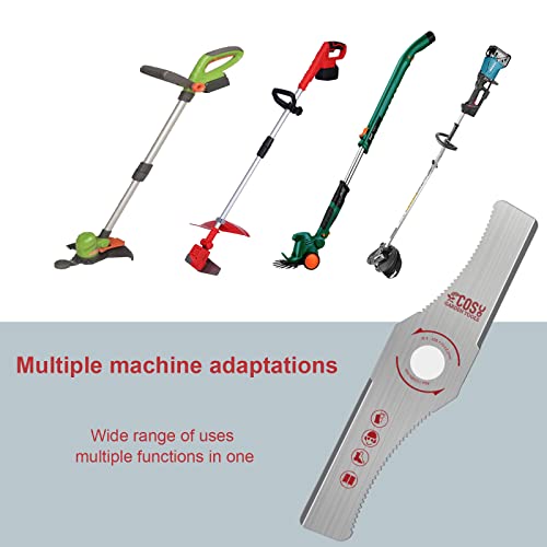 Steel Brush Cutter 2 Teeth, Mulching Brushcutter 12 inch SK85 Carbide Steel Double Sided Weed Eater Sting Trimmer Blade, Universal fit Arbor 1“(25.4mm), Thicknen 2.2mm