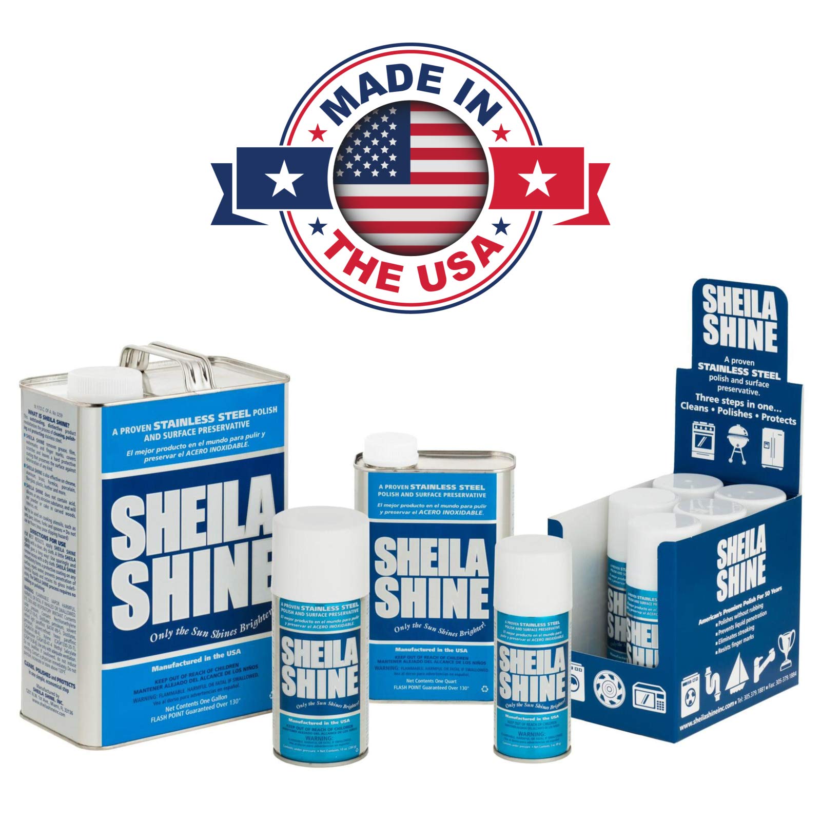 Sheila Shine Stainless Steel Cleaner and Polish 1 Quart Can Sold Indivdually