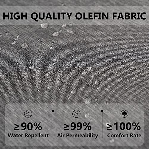 Sundale Outdoor Waterproof Olefin Bench Cushion, Outdoor/Indoor Durable Thicken Pad with Adjustable Straps, Patio Garden Sofa Settee Couch Loveseat Cushion (Dark Gray, 48" W x 18" D x 4" T)