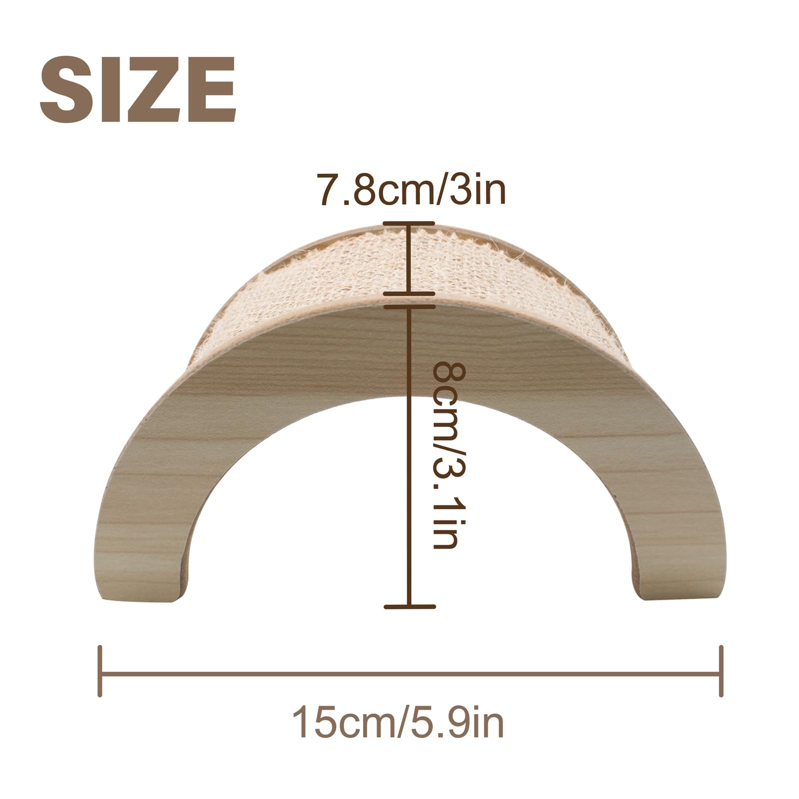 Hermit Crabs Climbing Bridge, Wooden Hermit Crab Climbing Toys with Jute Cloth, Hermit Crab Hideout, Aquarium Tank Accessory Small Animals Cage Accessory for Hermit Crab Hamster Chinchilla Ferret