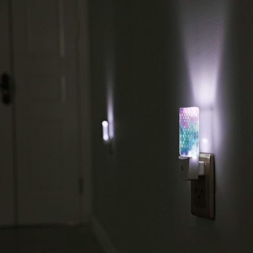WUFNUUL Night Light Plug into Wall Mermaid Scale Blue Pink Sensor Led Dusk to Dawn Night Lamp Plug-in Home Decorative for Bedroom Bathroom Kitchen Hallway Stairs Hallway Energy Efficient