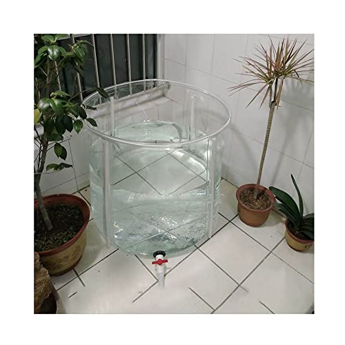 zklaseot Pool Above Ground Transparent Pool, Fish Pond Circular with Bracket Thickened PVC for Garden Water Storage Agricultural Irrigation Swimming Pool (Color : Clear, Size : 1.2X0.65CM)