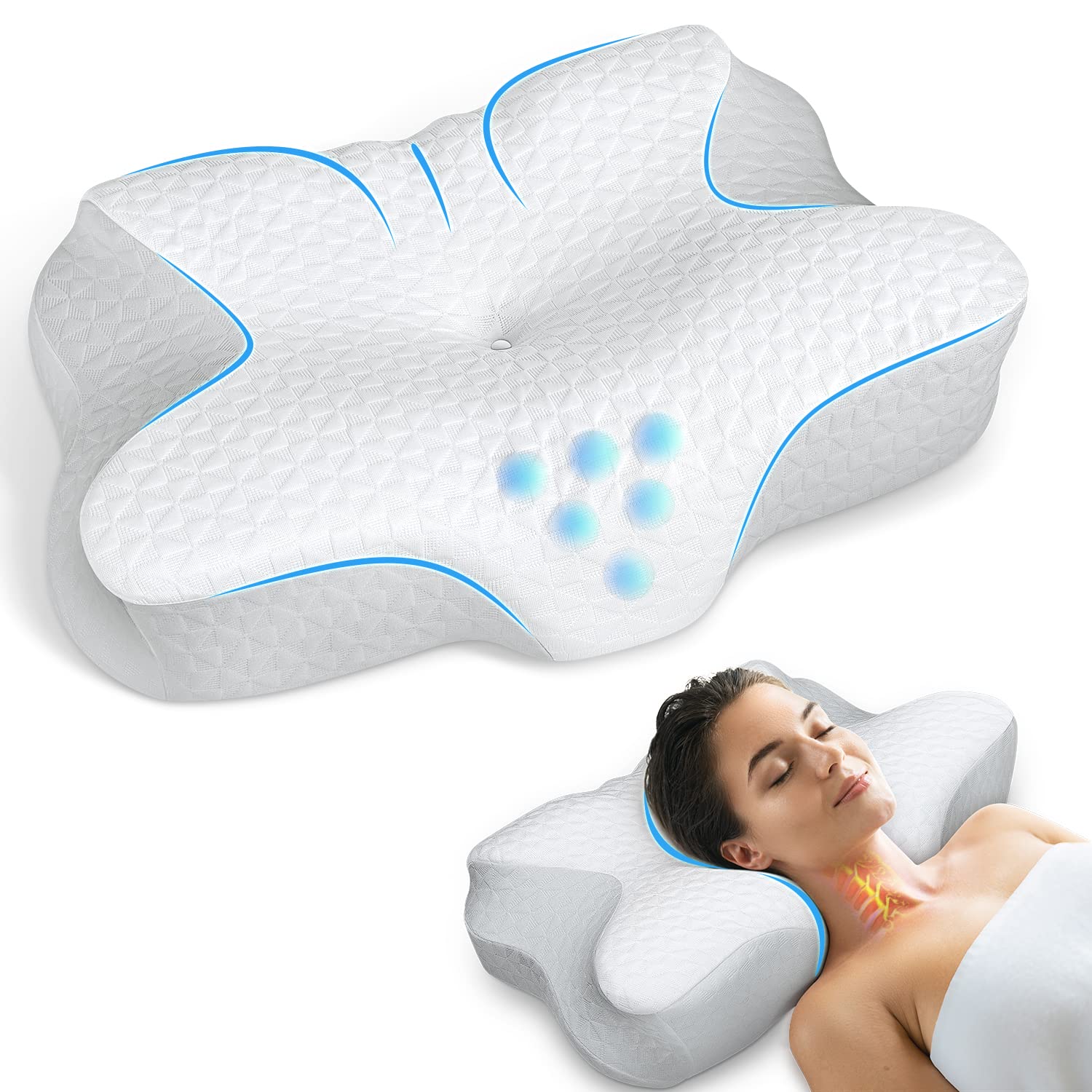 zibroges Upgrade Your Sleep Orthopedic Contoured Pillow – Neck and Headache Relief
