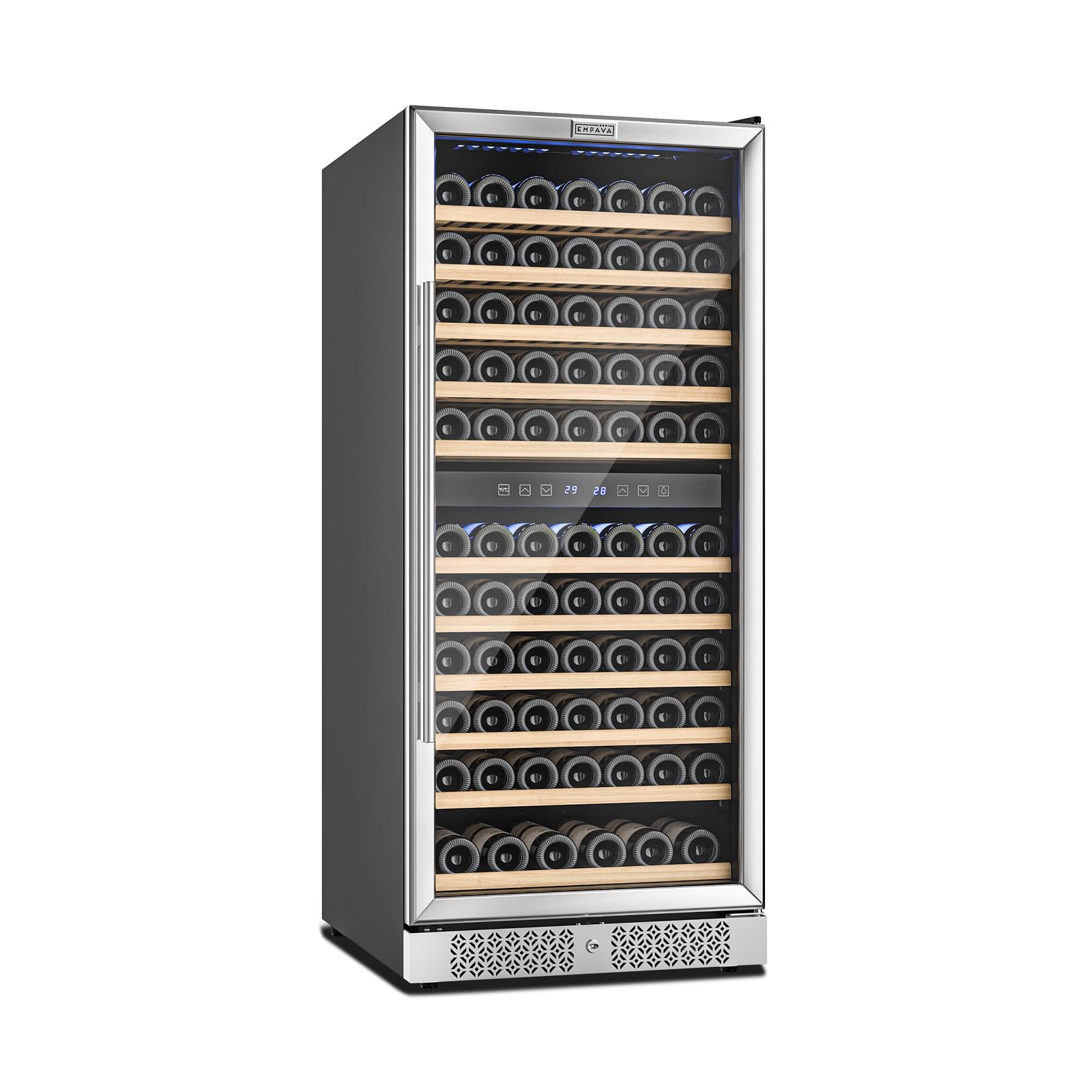 Empava Fridge Cooler Enthusiast Wine Refrigerator, 116 Bottles Dual Zone, Stainless Steel