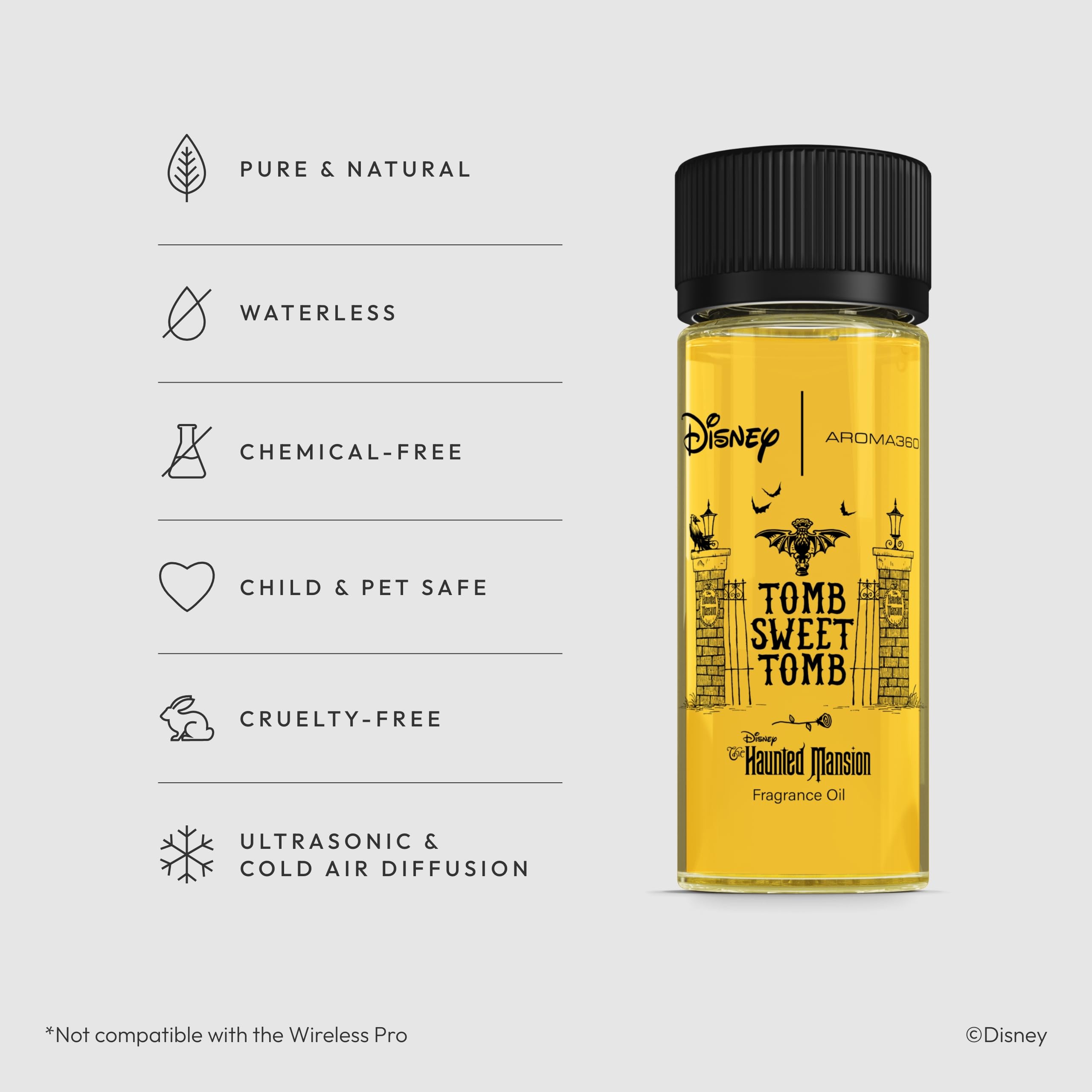 Aroma360|Disney | Tomb Sweet Tomb Oil Blend | Haunted Mansion Inspired Diffuser Oil | Aromatherapy Scent Diffuser Oil | Cinnamon, Tonka and Bergamot 1.7 fl oz, 50 mL