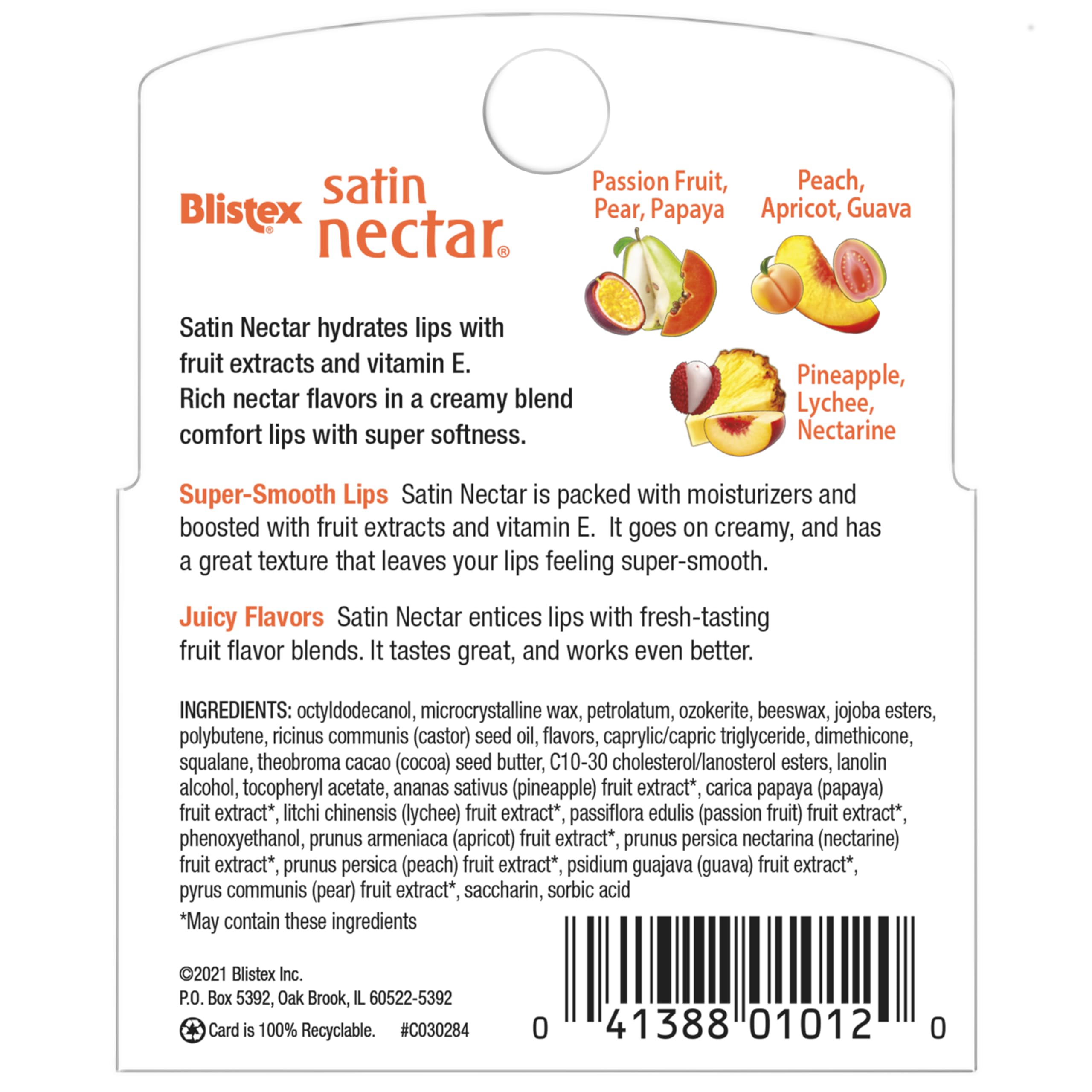 Blistex Satin Nectar Lip Moisturizer Variety Value Pack 0.15 Ounce Each