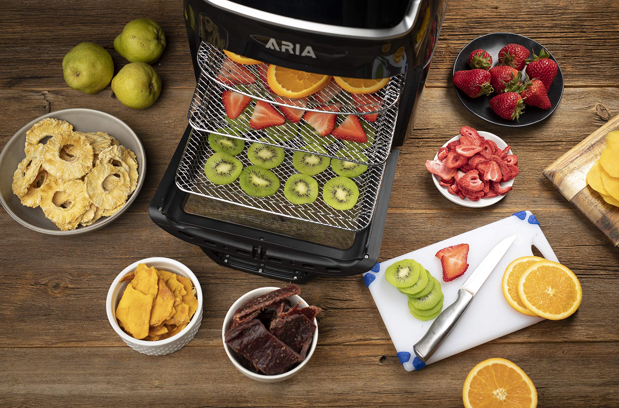 Aria Air Fryers AAO-890 10Qt Air Fryer Oven, Premium Black