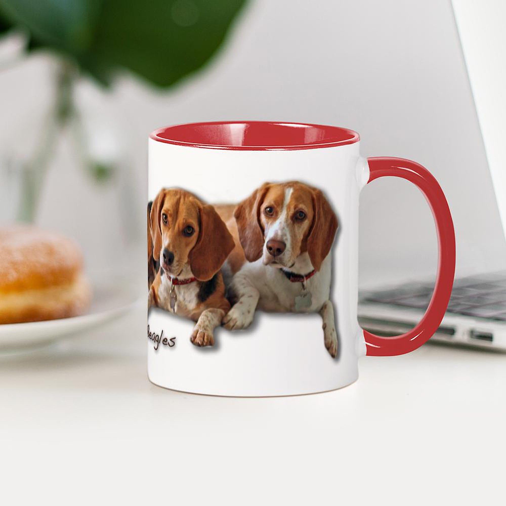 CafePress Two Beagles Mug Ceramic Coffee Mug, Tea Cup 11 oz