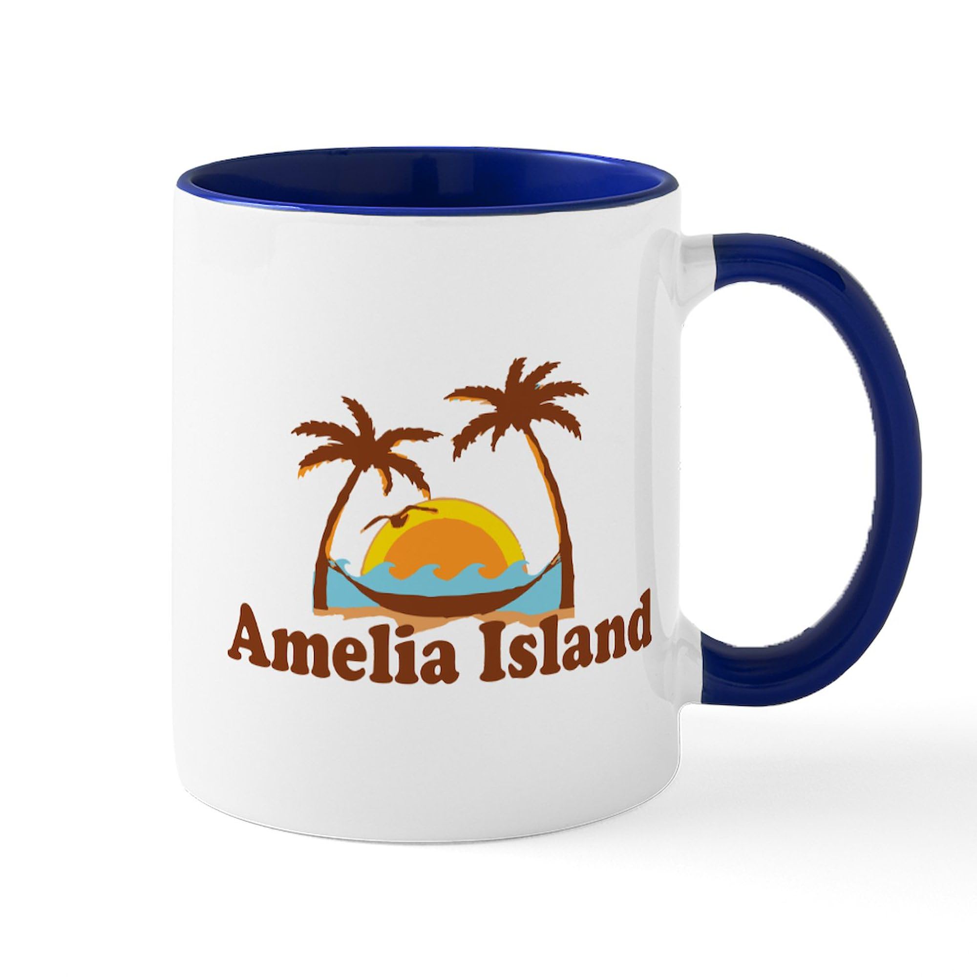 CafePress Amelia Island Palm Trees Design. Mug Ceramic Coffee Mug, Tea Cup 11 oz