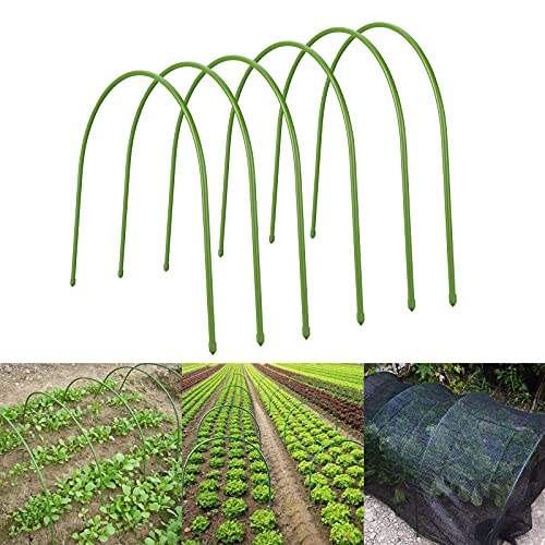 Greenhouse Hoops with Plastic Coated,6Pack 4 Ft Long Tube Garden Hoops Support Frame Grow Tunnel for Plant Cover Support Protection (18.9" Hx15.7 W)