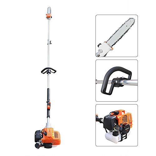 52CC 2 Stroke Pole Saw Pruner Pruning Saw Single Cylinder Gas Powered Tree Trimmer Garden Pole Saw