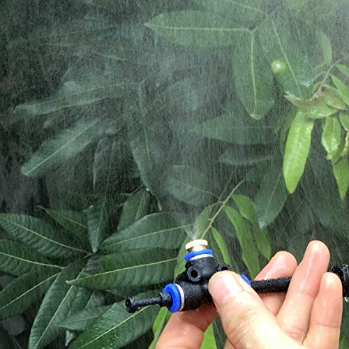iRuiZhe Misting Cooling System Kit 75.5FT(23M) Misting Line DIY Outdoor Mist Cooling Kit+36 Brass Nozzles Garden Misting Irrigation System for Lawn Patio Garden Greenhouse