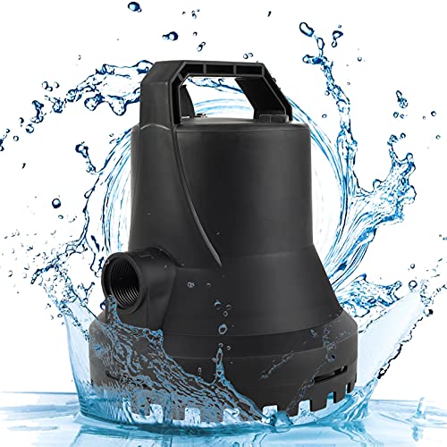 2200GPH 1/4 HP Automatic ON/Off Submersible Water Pump with Garden Hose Adapter, 14.8FT Lift Height, Swimming Pool Cover Pump for Waterfall, Fish Tank, Pond, Aquarium, Hydroponic Systems