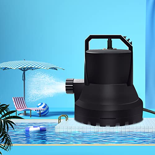 2200GPH 1/4 HP Automatic ON/Off Submersible Water Pump with Garden Hose Adapter, 14.8FT Lift Height, Swimming Pool Cover Pump for Waterfall, Fish Tank, Pond, Aquarium, Hydroponic Systems