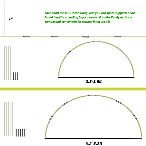 Garden Hoops Kit with Plant Covers Freeze Protection, Greenhouse Hoops Garden Cover for Raised Beds
