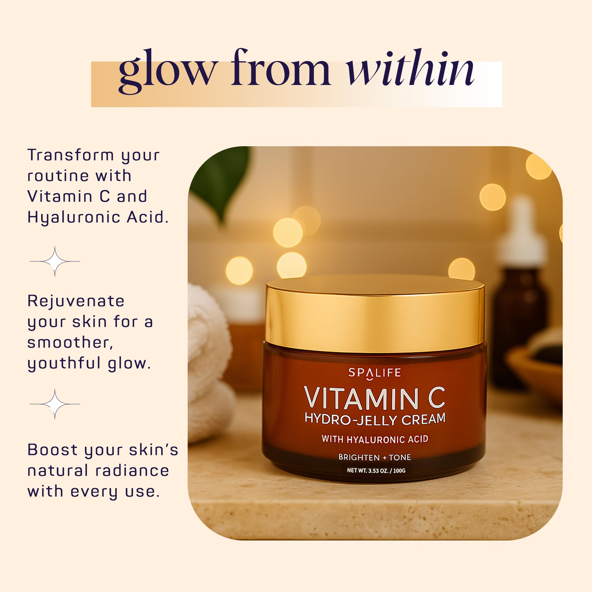 SpaLife Brighten + Depuff Vitamin C Hydro-Jelly Eye Cream With Green Tea