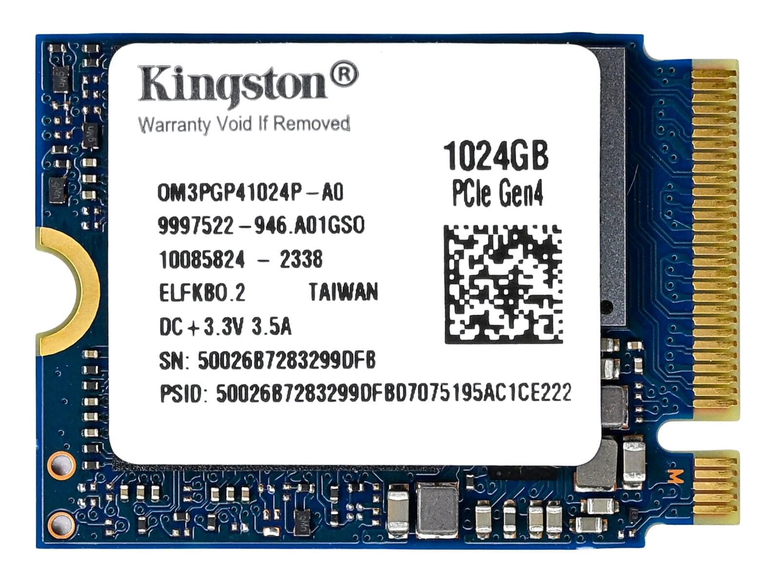 Kingston 1TB M.2 2230 PCIe Gen 4.0x4 NVMe SSD TLC NAND (R/W Speeds up to 4,540/4,230 MB/s) OM3PGP41024P-A0 Compatible with Steam Deck Surface Ally Mini PCs