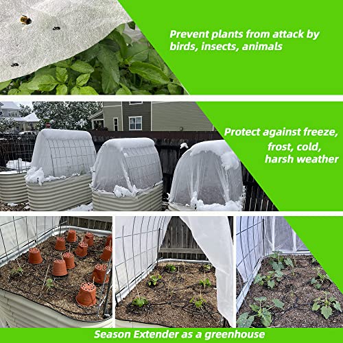 Garden Hoops Kit with Plant Covers Freeze Protection, Greenhouse Hoops Garden Cover for Raised Beds