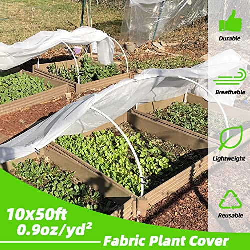Garden Hoops Kit with Plant Covers Freeze Protection, Greenhouse Hoops Garden Cover for Raised Beds