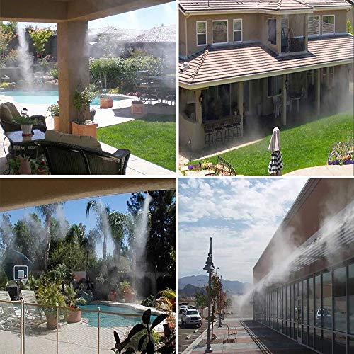 GLANT Misting Cooling System Misters Cooling 27ft Outdoor Mister for Patio Garden Greenhouse Umbrellas Irrigation Sprinkle with 27ft Misting Line + 11 Brass Mist Nozzles + a (3/4) Brass Adapter