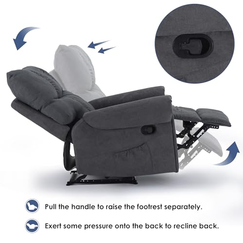 STARY Princess Recliner Sofa for Living Room Chair for Adults Lady, Grey