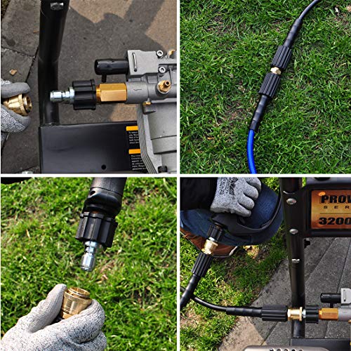 YAMATIC Pressure Washer Hose 50 ft Kink Resistant, Extension Power Washer Hose 3200 PSI X 1/4", M22 to 3/8" Quick Connect Couplers for Replacement (Premium Upgrade Version 2X)