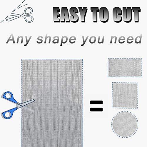 304 Stainless Steel Woven Wire 8 Mesh - 12"X24" (30cmX60cm) Garden Fence BBQ Wire Mesh Window Screen Mesh 2 Pcs