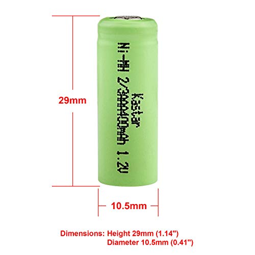 Kastar 2 Pcs Ni-MH 2/3AAA Battery 1.2V 400mAh (Flat Top) for Solar Light, Solar Flowers, Remote Control, Garden Light, Photo Devices and Electronic Projects, Game, Flashlight, Toy, MP3/MP4 Player
