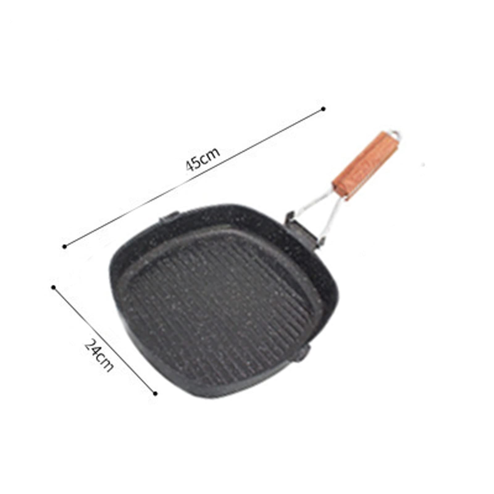 SPICLY Non Stick Frying Pans Frying Pan Non-Stick Folding Pot Phickened Square Grill Plate Kitchen Tools Picnic Grill Household