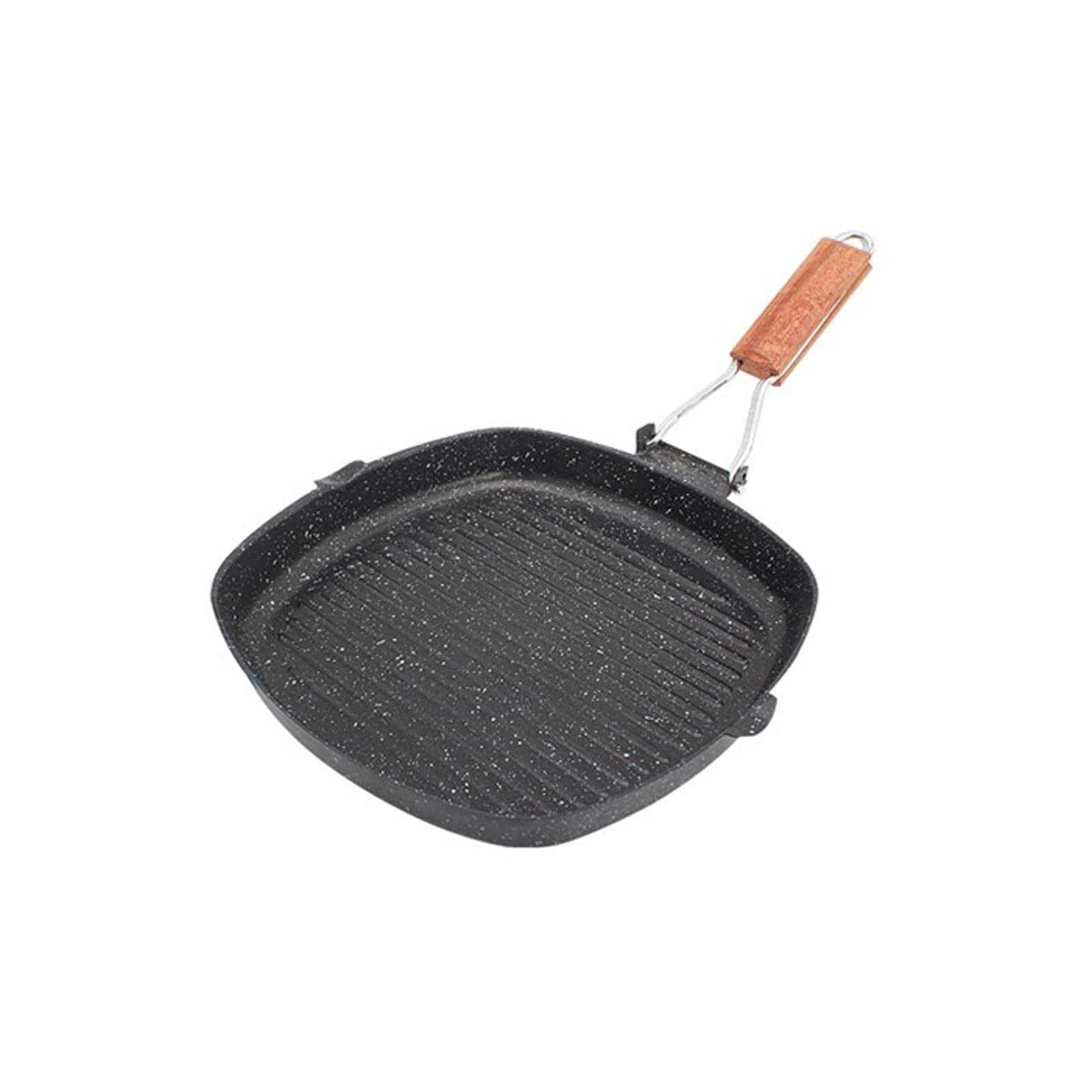 SPICLY Non Stick Frying Pans Frying Pan Non-Stick Folding Pot Phickened Square Grill Plate Kitchen Tools Picnic Grill Household