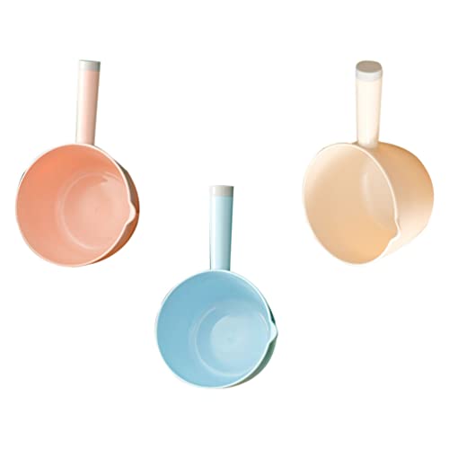 Hemoton 3pcs Long Handle Water Ladle Garden Water Scoop Watering Flower Water Ladle Water Dipper Spoon Bath Ladle Scoop for Home Garden Tea Ceremony Bathroom Sauna Light (As Shown)